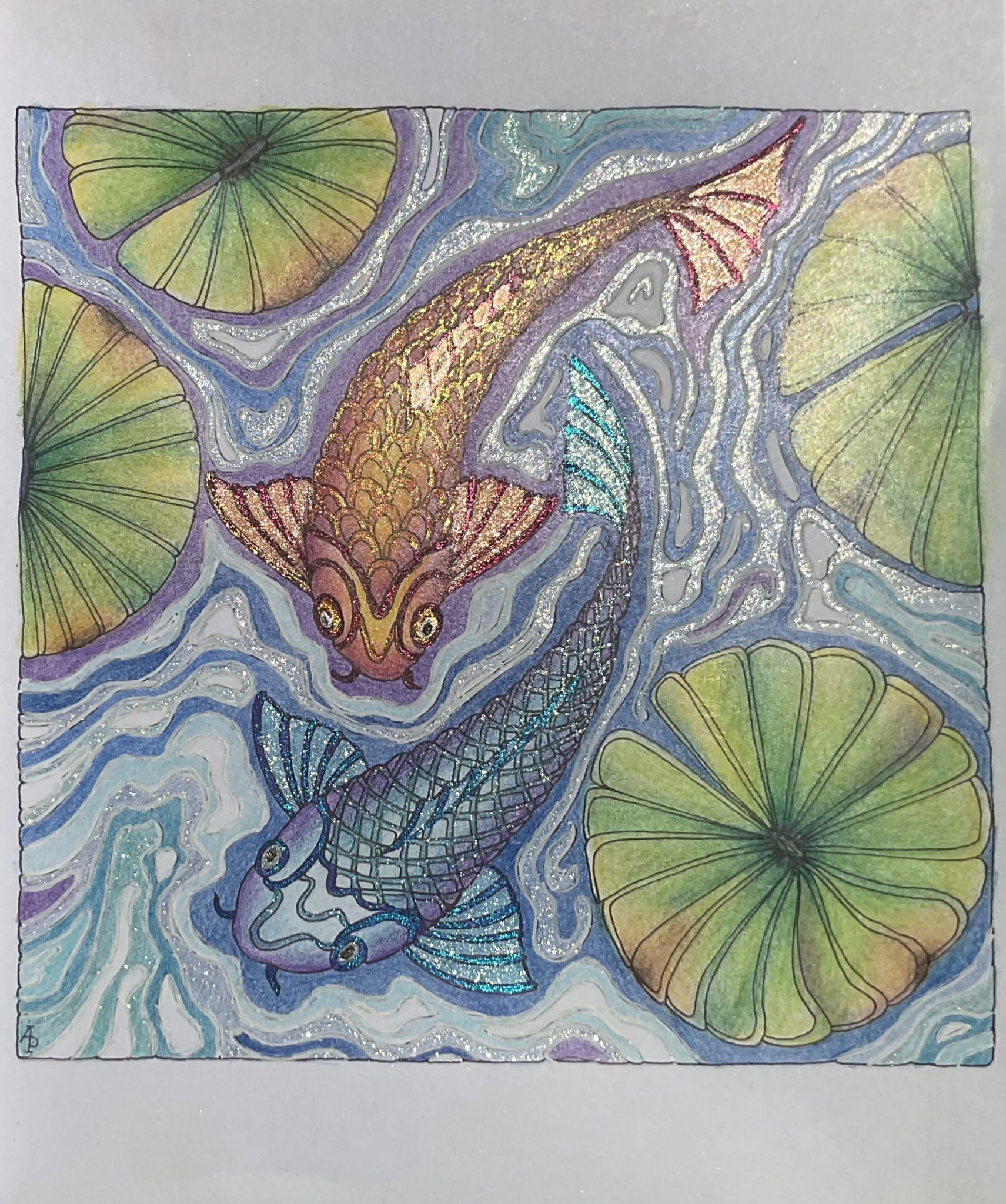 Finished coloring book pages-kleurboeken-materialen-ideeën opdoen.