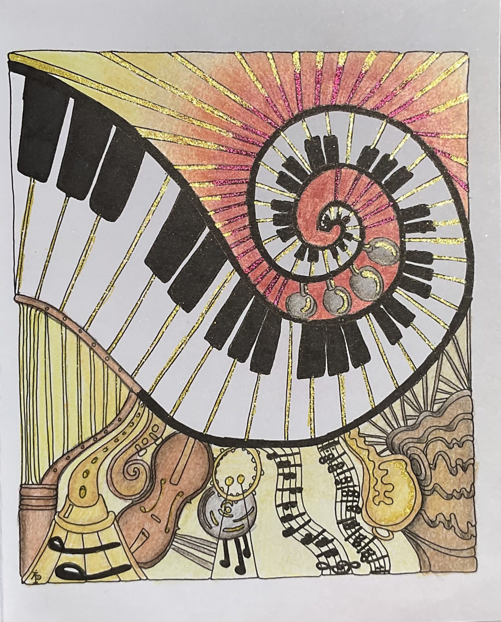 Finished coloring book pages-kleurboeken-materialen-ideeën opdoen.