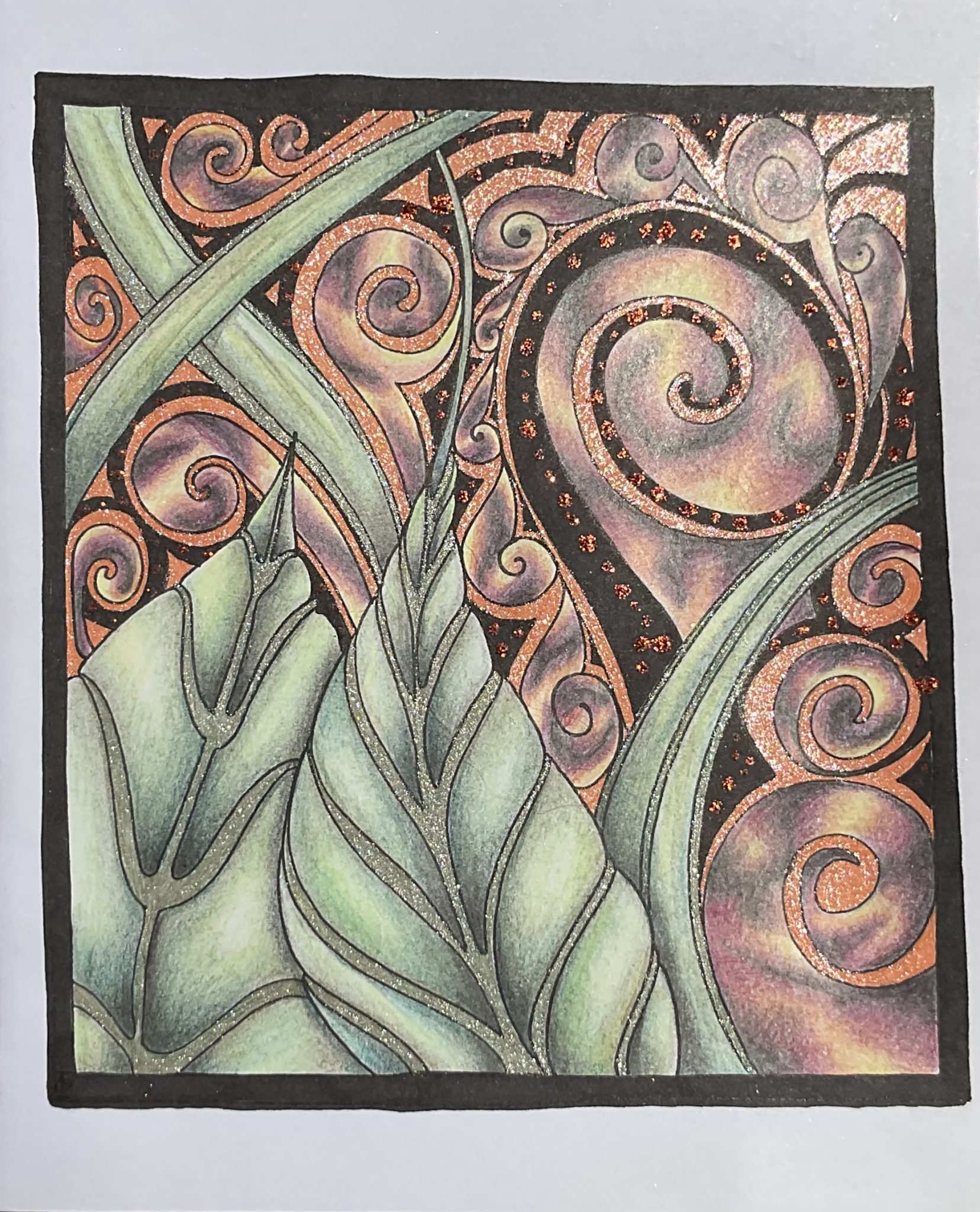 Finished coloring book pages-kleurboeken-materialen-ideeën opdoen.