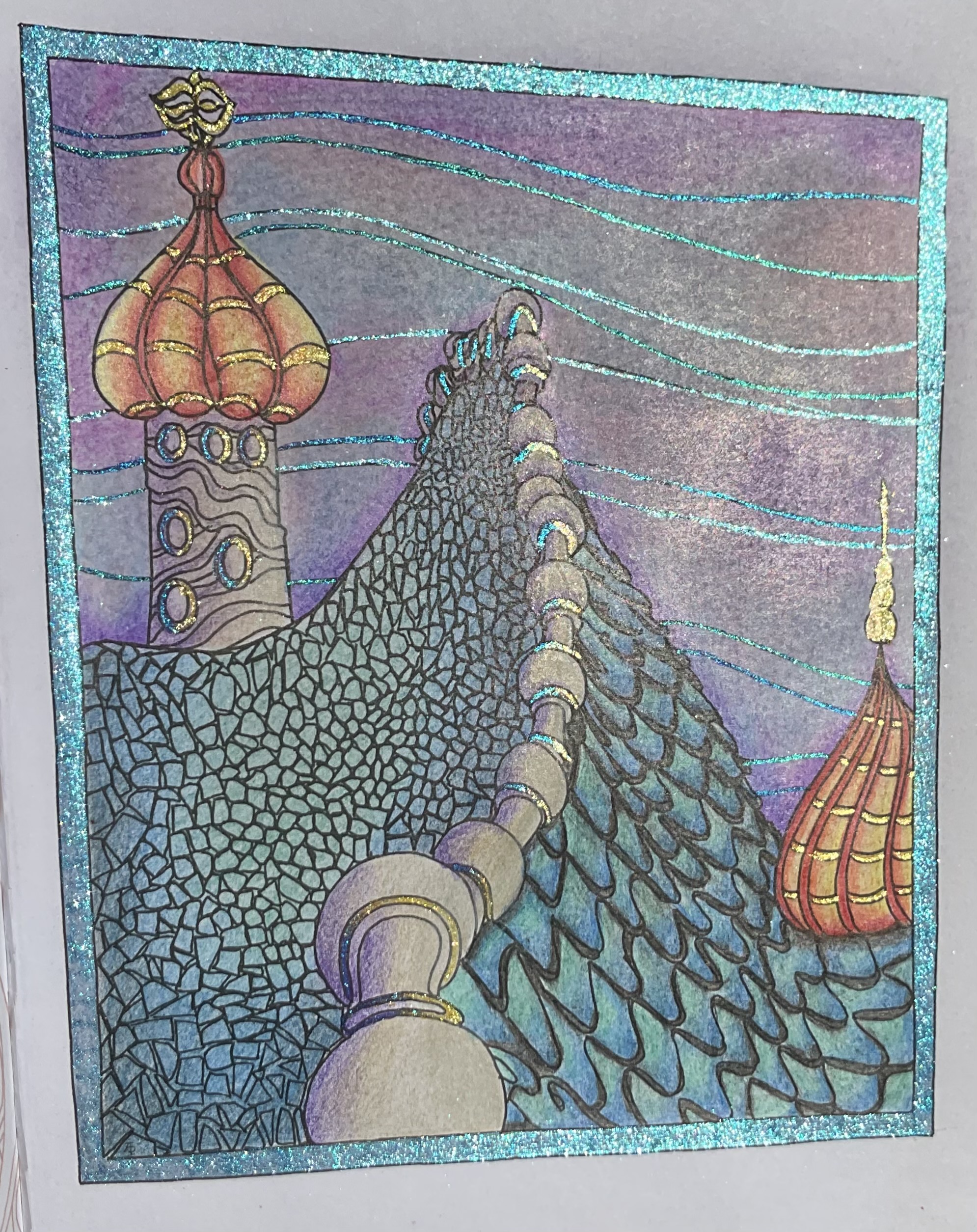 Finished coloring book pages-kleurboeken-materialen-ideeën opdoen.